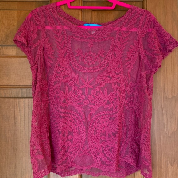 Tops | Sheer Floral Lace Top | Poshmark